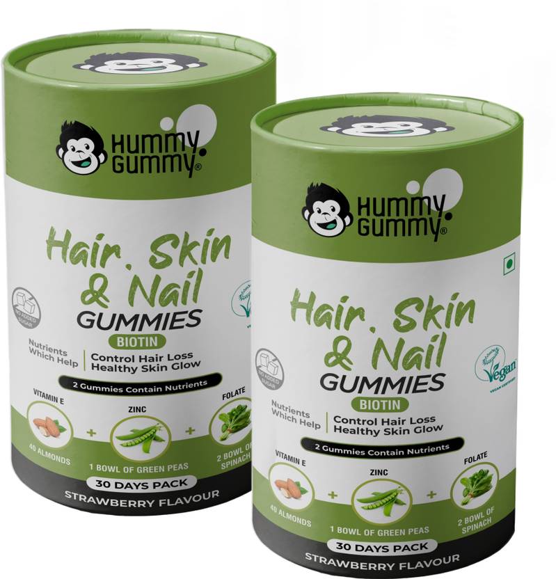 HUMMY GUMMY Hair, Skin & Nails Gummies,No Added Sugar 60 Gummies Price ...