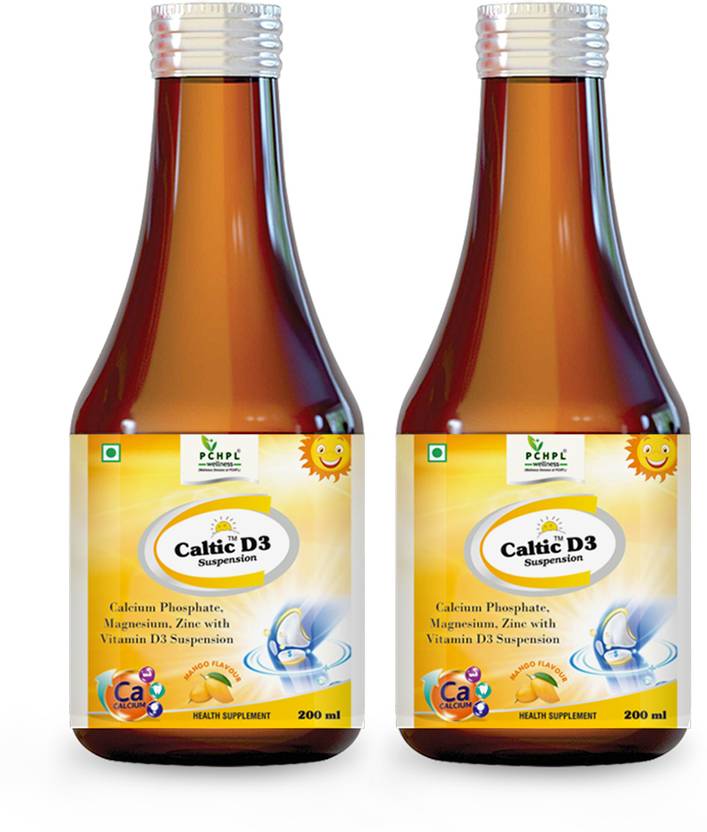 PCHPL Wellness Caltic D3 Suspension -200ml Mango Flavored Vitamin D3 ...