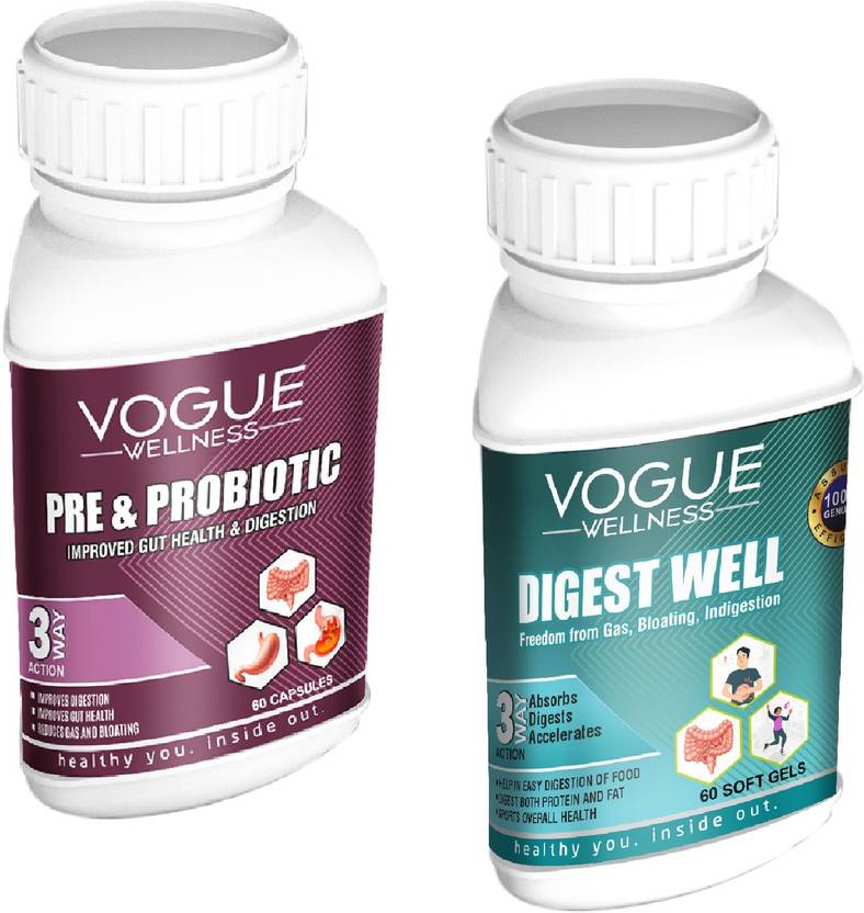 Vogue Pre & Probiotics and Digest Well Combo | For Better Immunity And ...