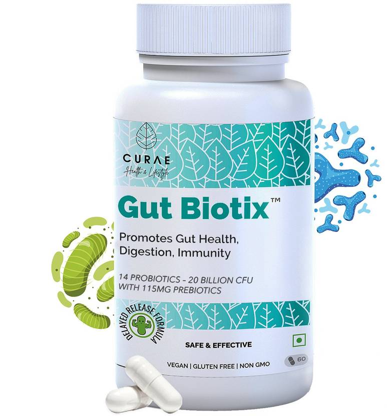 curae health Gut Biotix Probiotics and Prebiotics for Gut Health ...