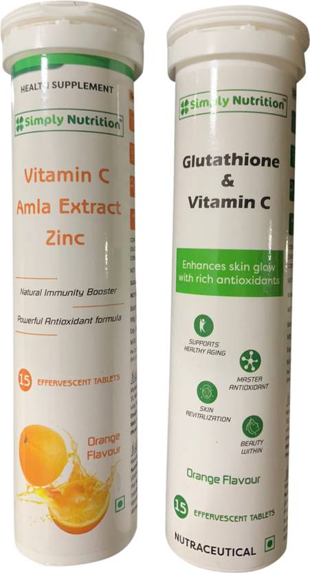 Simply Nutrition Combo Glutathione & Vitamin C Effervescent Tablet (15 ...