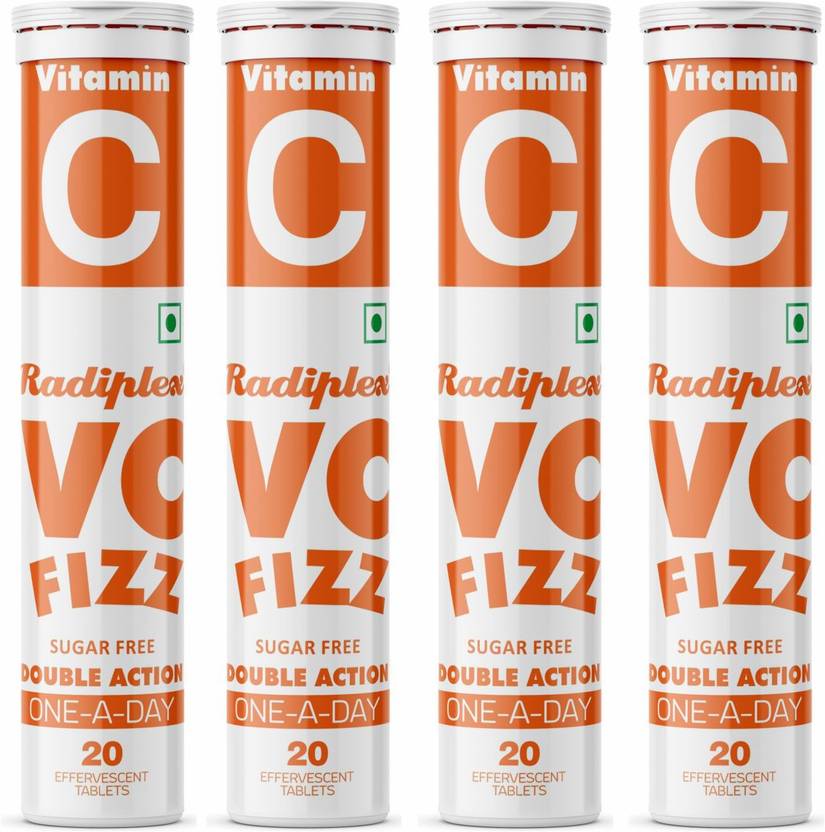 Radiplex VC Fizz - 1000mg Vitamin C Effervescent Tablets & 10mg Zinc ...