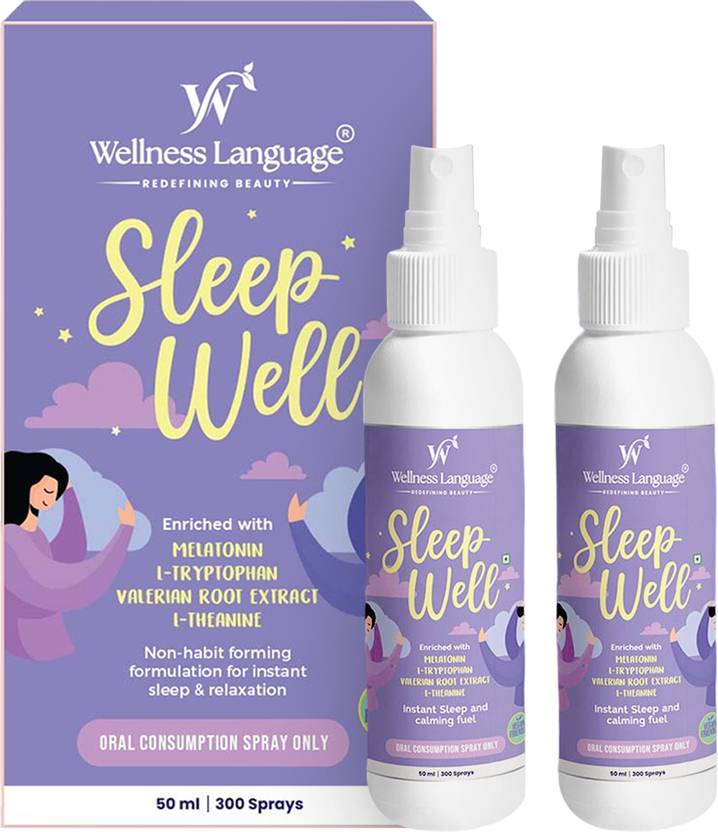 WELLNESS LANGUAGE Melatonin Blueberry Mouth Spray |Instant Sleep and ...