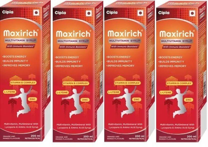 Cipla Maxirich Multivitamin Syrup | Boosts Immunity| Powerhouse of ...