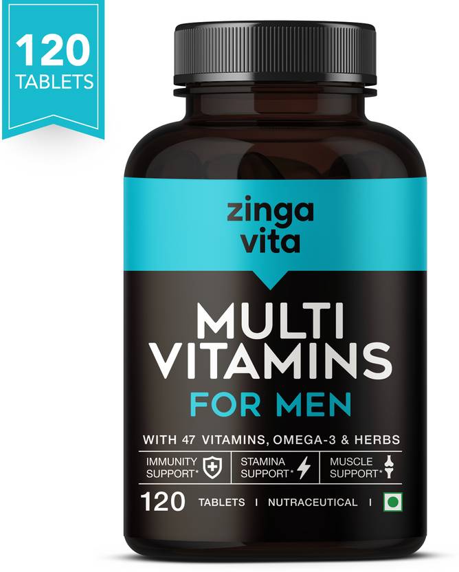 Zingavita Multivitamin Tablets for Men With Vitamins, Omega-3 & Herbs ...