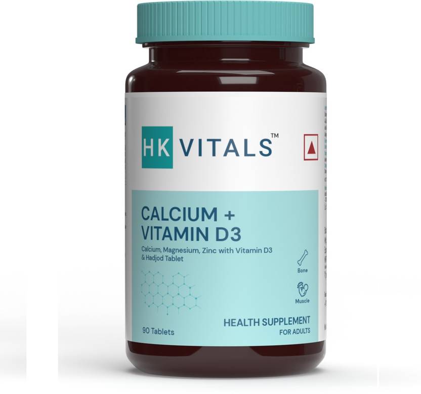 HEALTHKART HK Vitals Calcium Tablets for Women & Men + Vitamin D3 for ...