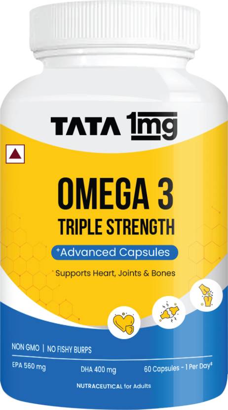 TATA 1mg Triple Strength Omega 3,EPA(560mg) & DHA (400mg) Fish Oil ...