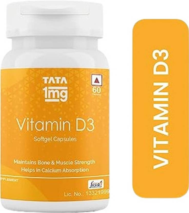 TATA 1mg Vitamin D3 Capsule Helps In Maintaining Bone, Muscle And Teeth ...