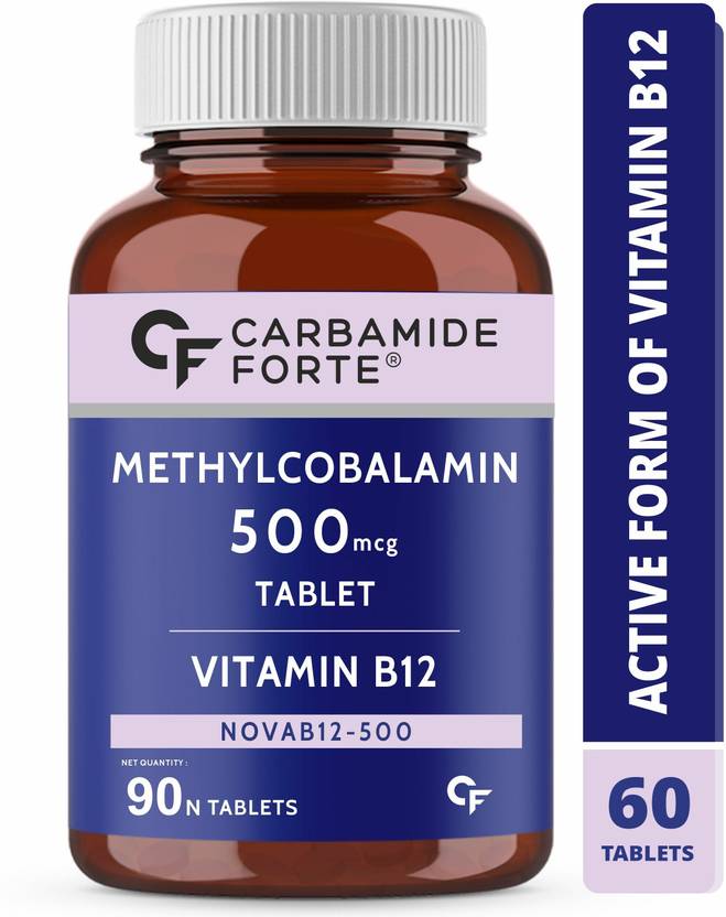 CARBAMIDE FORTE Vitamin B12 Tablets 500mcg-Active Form of Methylcobalamin Vitamin B12 Supplement ...