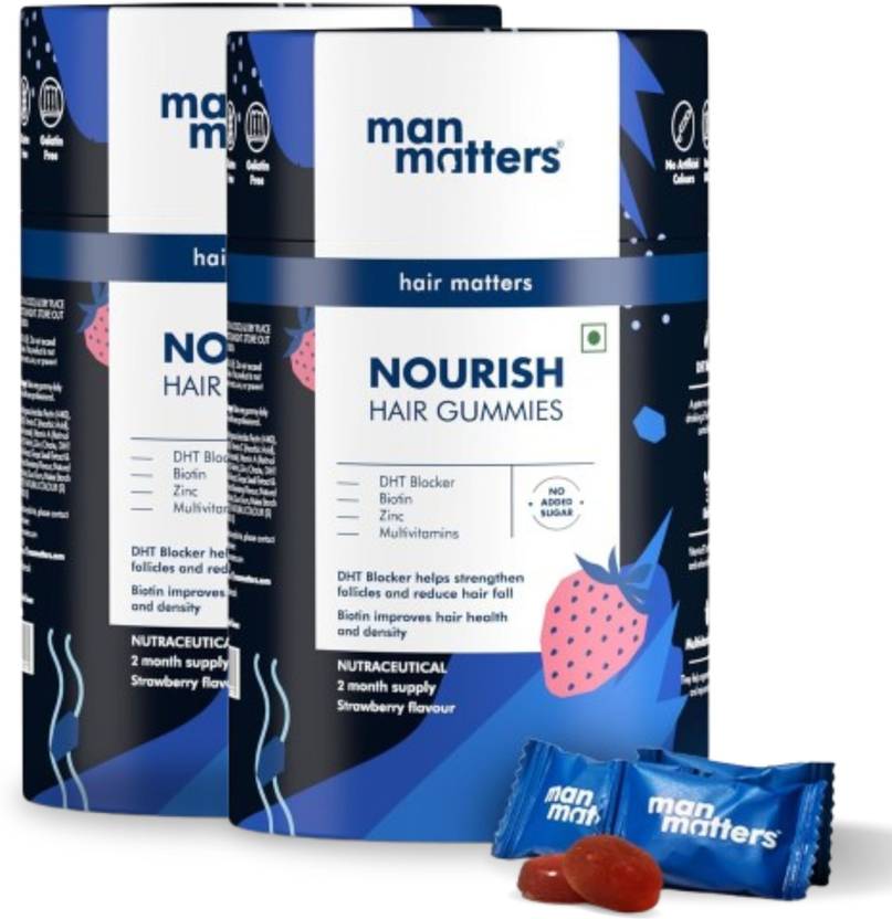 Man Matters 5000 mcg Biotin Hair Gummies|4 Months Pack |With Vitamin A ...