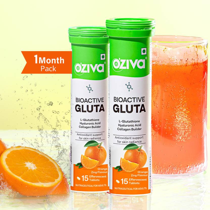 OZiva Bioactive Gluta Fizzy (Orange Zing) To Reduce Pigmentation, 5 Antioxidants Price in India ...
