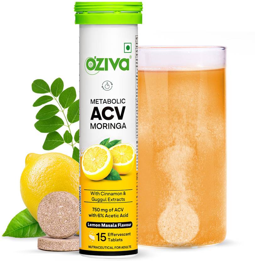 OZiva ACV Moringa (Lemon Masala)To Control Cravings,Apple Cider Vinegar ...