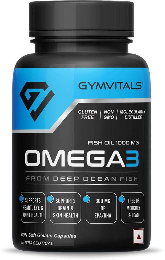 gymvitals Omega 3 Fish Oil 1000mg,180mg EPA,120mg DHA , 60 Soft Gelatin Capsules Price in India ...