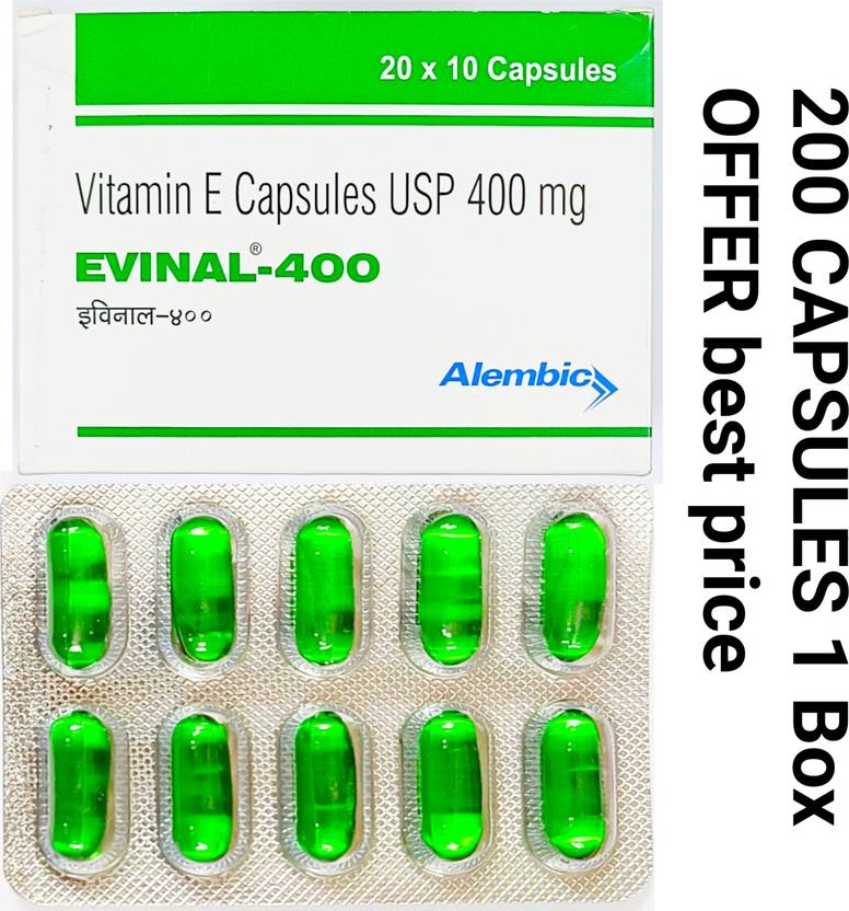 EVINAL Evion 400 Vitamin E 400 (200 capsules) Price in India - Buy ...