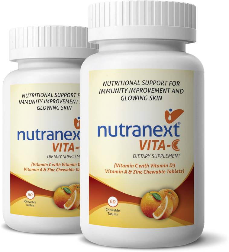 NutraNext Vitamin C + Vitamin D3 + Vitamin A + Zinc Chewable Tablets ...