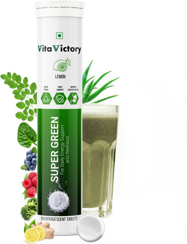 Vita Victory Daily Greens Multivitamin Effervescent Tablets for Men ...