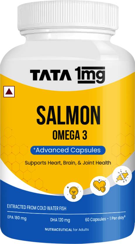 TATA 1mg Salmon Omega 3 Fish Oil 1000mg,Fish Oil Capsule with Omega-3 ...
