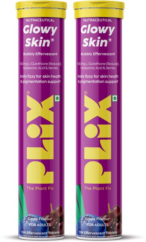 The Plant Fix Plix Glowy Skin Tablets | 500mg L-Glutathione & Vitamin C ...