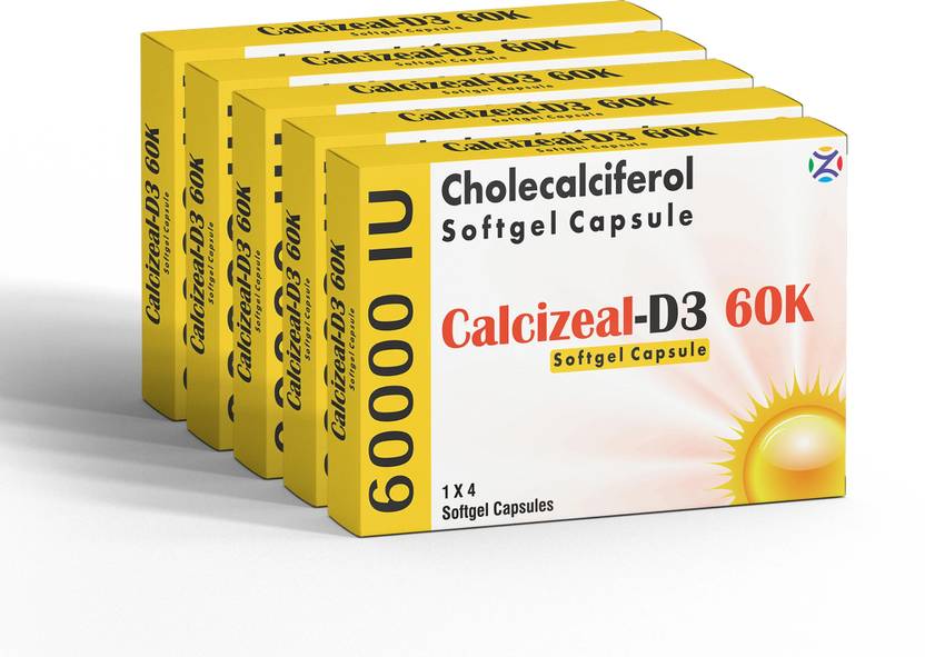 Zeal Pharmacure Cholecalciferol (Vitamin D3) 60000iu Softgel Capsule ...