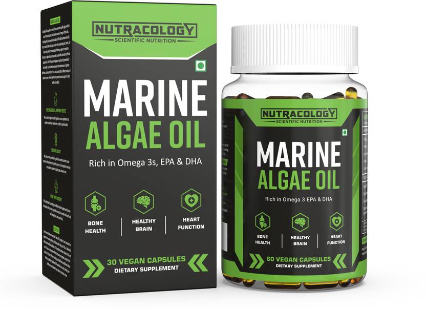 Nutracology Vegan Marine Algae Oil Algal Plant Based Omega 3 with EPA and DHA Capsules Price in ...