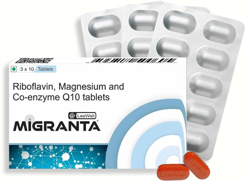 MIGRANTA Riboflavin Magnesium Coenzyme Q10 Headache tablet Migraine ...