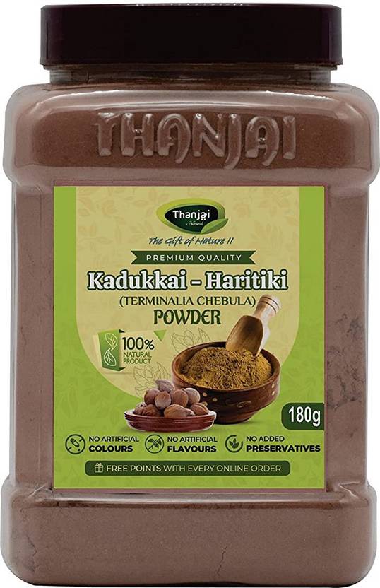 THANJAI NATURAL Kadukkai Powder (180g Jar) / Haritaki Powder/Terminalia ...