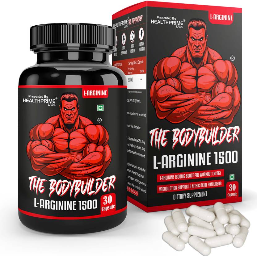 HEALTHPRIME LABS The Bodybuilder L-Arginine 1500mg Muscle Growth ...