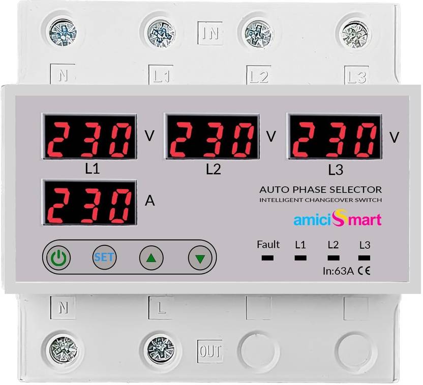 amiciSmart Intelligent 3 Phase to 1 Phase Selector/Changeover Switch ...