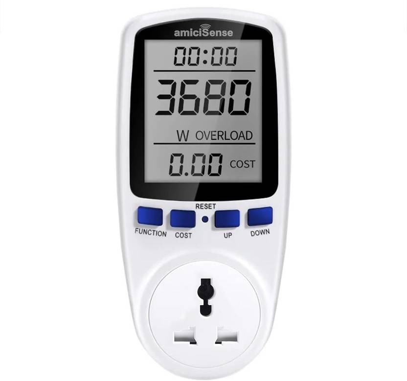 amiciSense Digital Socket Power Meter – Energy Monitor for Voltage ...