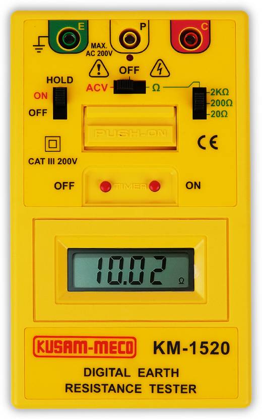 Kusam-meco 3-Terminal Earth Resistance Tester KM 1520 Electro ...