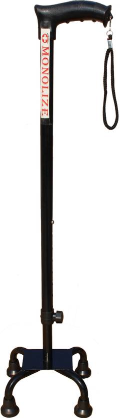 MONOLIZE 4 Leg Black Dori Height Adjustable Patient Walking Stick Price ...