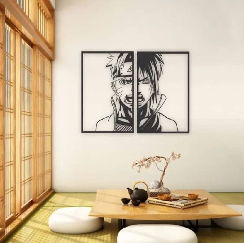 Mextin Naruto Sasuke Wall Art MDF Decor Set for Home or Gaming Room A4 ...
