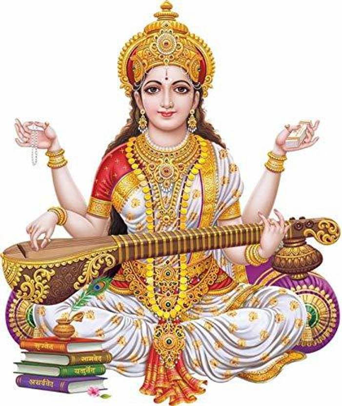 Picniva Saraswati Mata Wall Stickers & Murals Self Adhesive Sticker For ...
