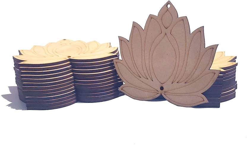 StepsToDo Unfinished Lotus Wooden Cutout (Type A) | Reusable Artistic ...