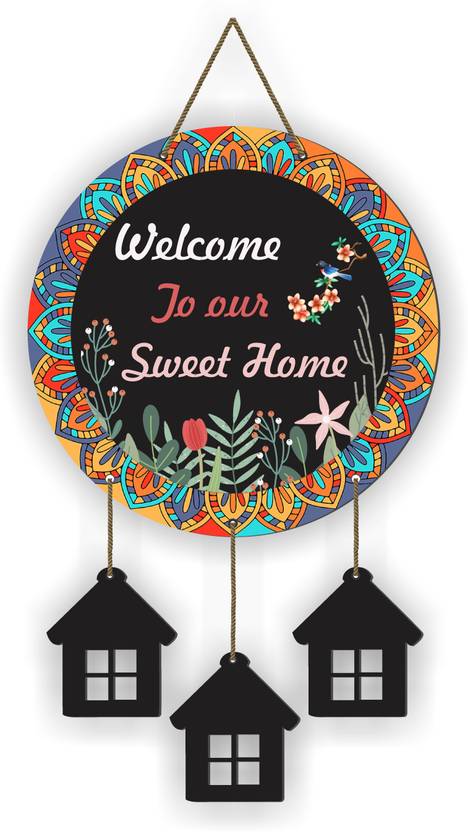 CW Crafts World Stylish Wooden Welcome To Our Sweet Home Wall Hanging ...