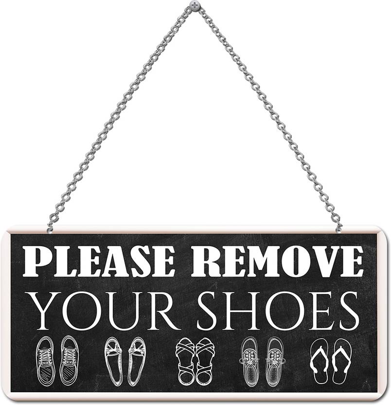 WILDMARK Please Remove Your Shoes Sign Board For Door Entrance Double ...