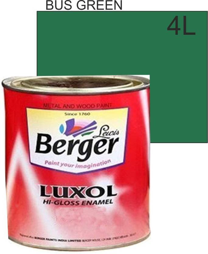 Berger BUS GREEN HIGH GLOSS COLOUR ENAMEL-OIL BASED 4L PACK BUS GREEN ...
