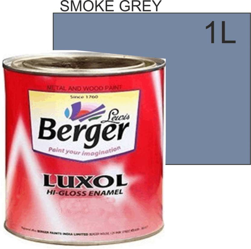 Berger SMOKE GREY HIGH GLOSS COLOUR ENAMEL-OIL BASED 1L PACK SMOKE GREY ...