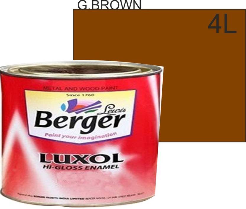 Berger GOLDEN BROWN HIGH GLOSS COLOUR ENAMEL-OIL BASED 4L PACK GOLDEN ...