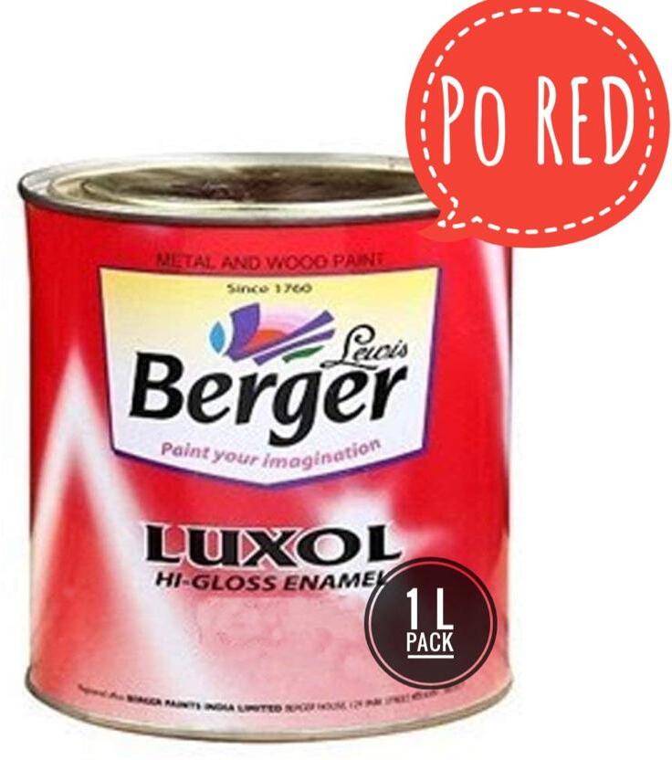 Berger HIGH GLOSS PO RED COLOUR ENAMEL-OIL BASED 1L PACK Red Enamel ...