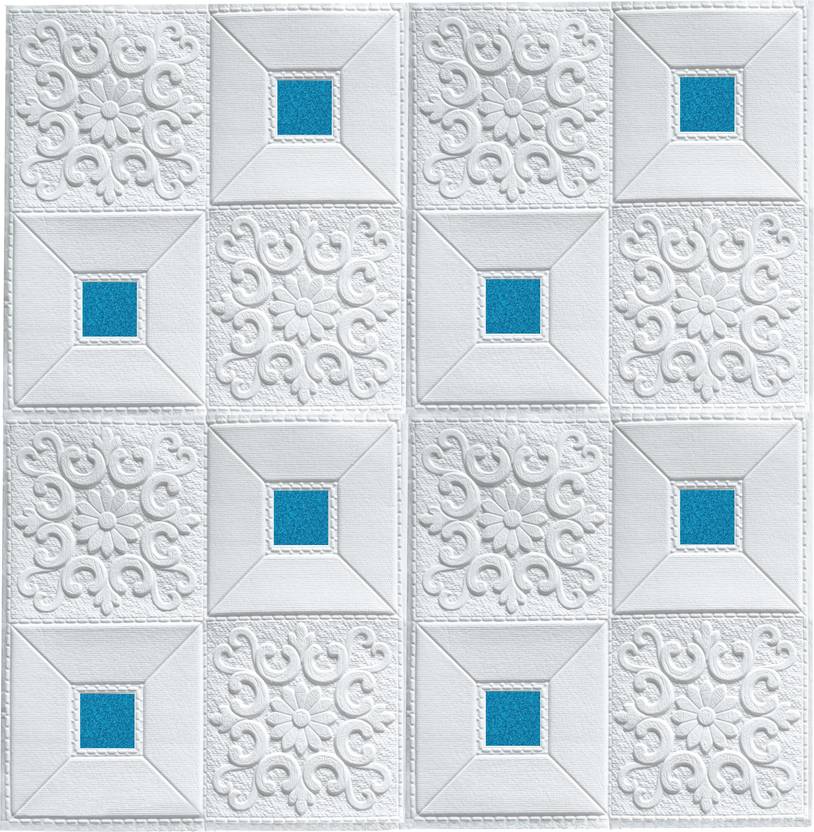 Ingorala Embossed Abstract Blue Wallpaper Price in India - Buy Ingorala ...