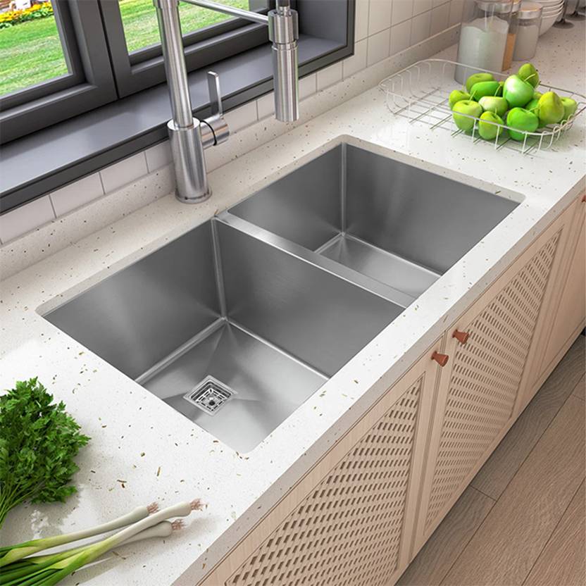 RUHE Exclusive Stainless Steel Handmade Double Bowl Kitchen Sink ...