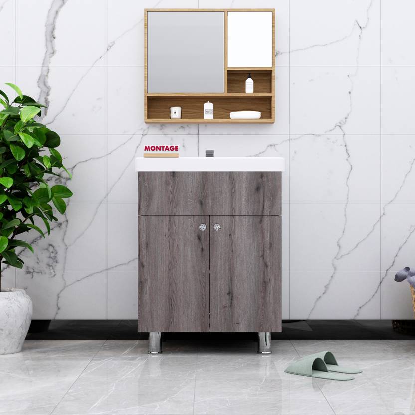 MONTAGE Wash Basin with Cabinet | Waterproof Bathroom Vanity with 2 ...