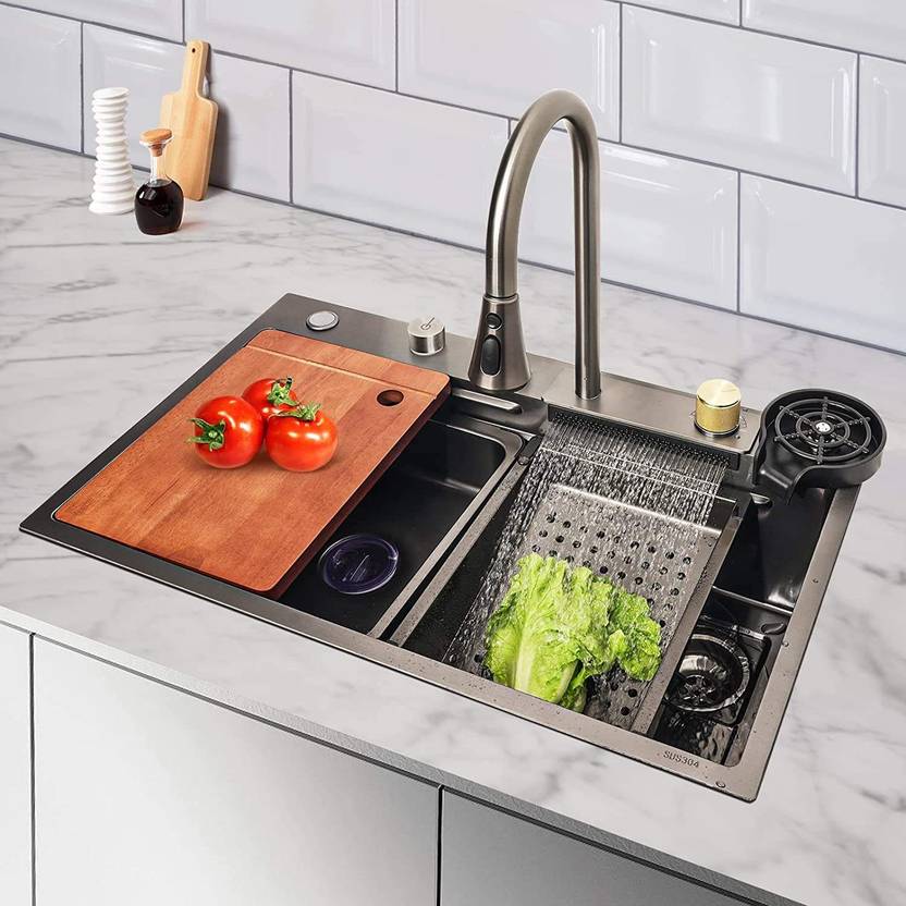 DR CARTRIDGE POINT Kitchen Sink 30"x18"x9" Inch with Integrated ...