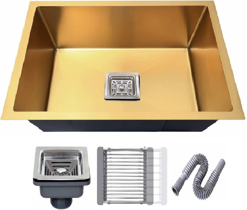 MESSINA (24"x18"x10") HANDMADE KITCHEN SINK SOUND PROOF STAINLESS STELL ...