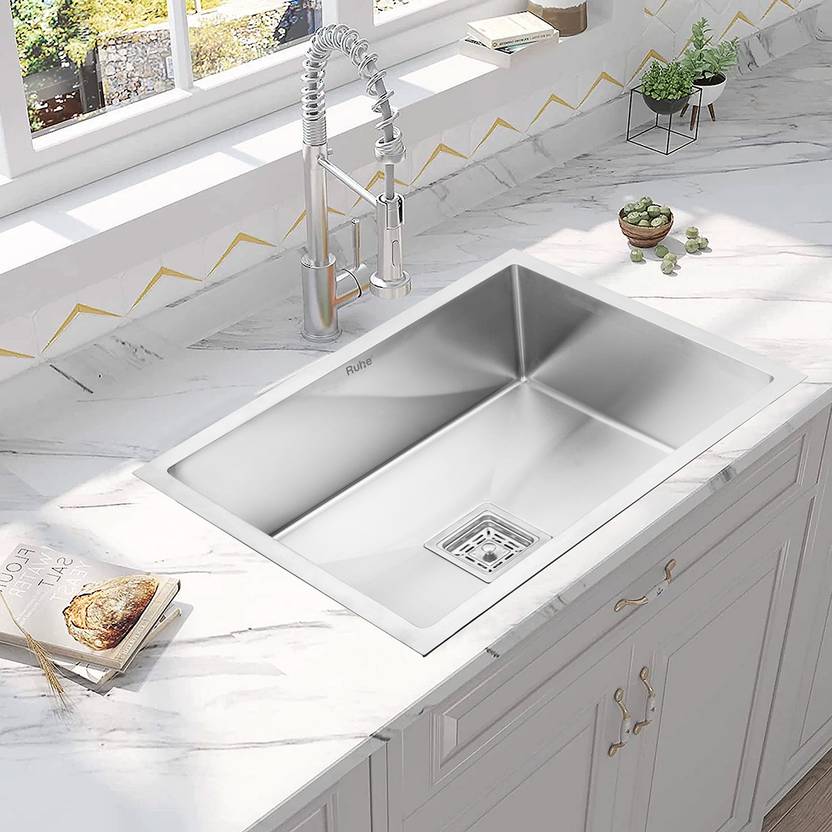 RUHE 304 Grade Stainless Steel Handmade Kitchen Sink |24x18x10 Inches ...