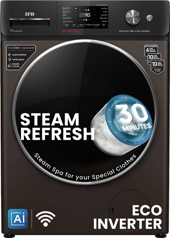 IFB 9 kg 5 Star with Steam Refresh program, 9 Swirl Wash, Eco Inverter ...