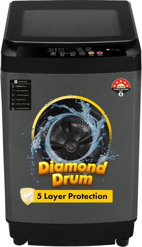 realme TechLife 7 kg 5 Star Rating Fabric Safe Wash Fully Automatic Top ...