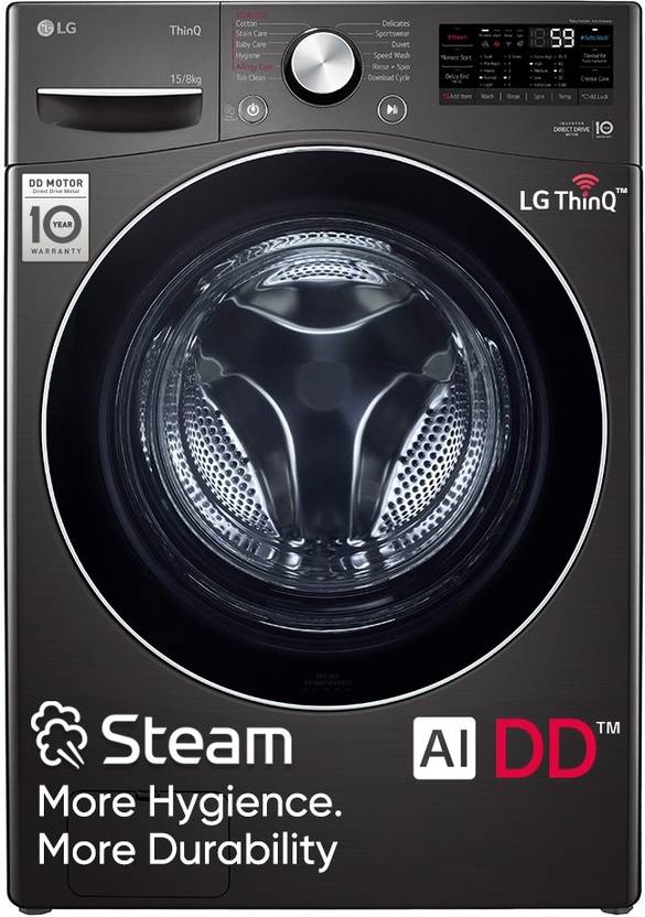 LG 15 kg Fully Automatic Front Load Washer Dryer with AI Direct Drive ...