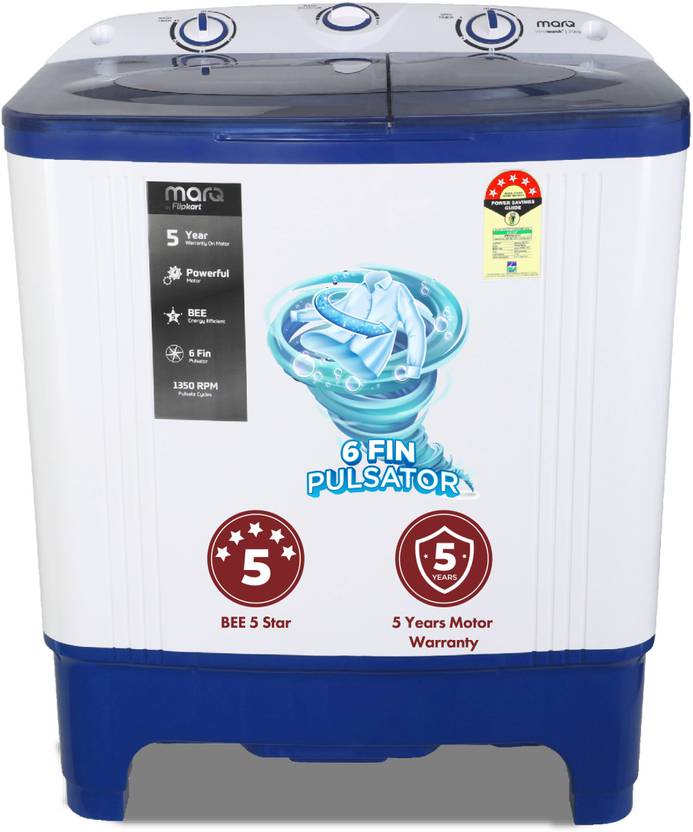 MarQ by Flipkart 7 kg 5 Star rating Semi Automatic Top Load Washing ...